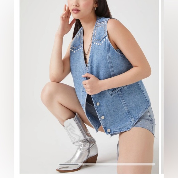 dreams | Jackets & Coats | Vintage Dreams Denim Vest With Gem Accents ...